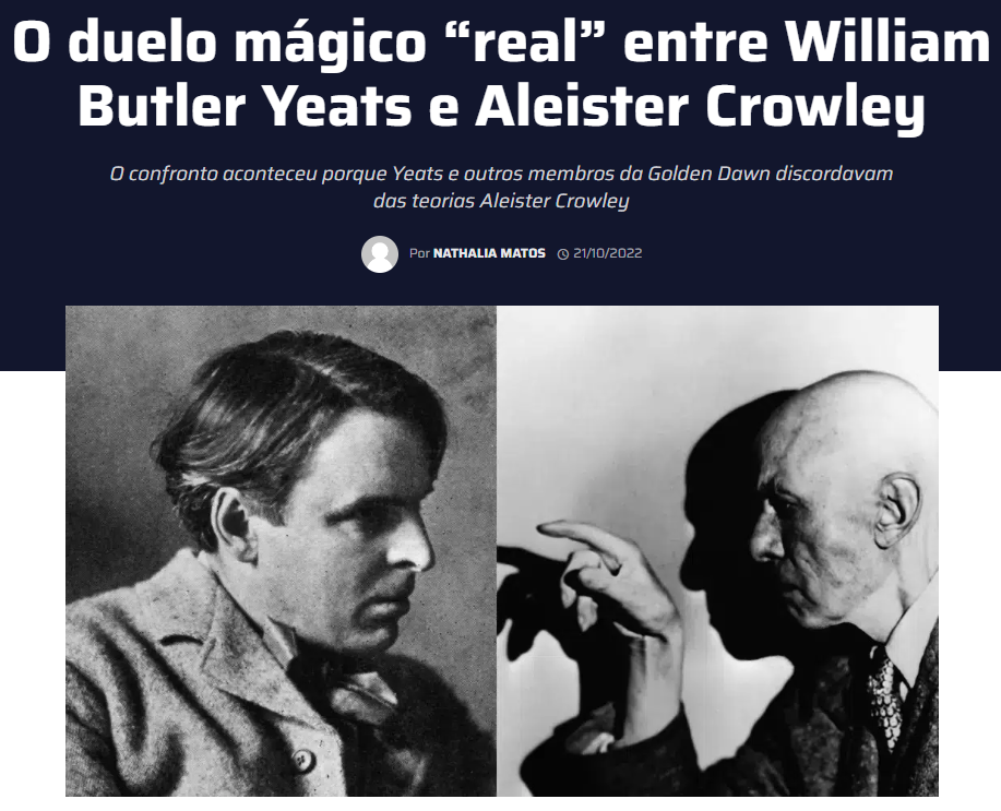 O duelo mágico “real” entre William Butler Yeats e Aleister Crowley ...